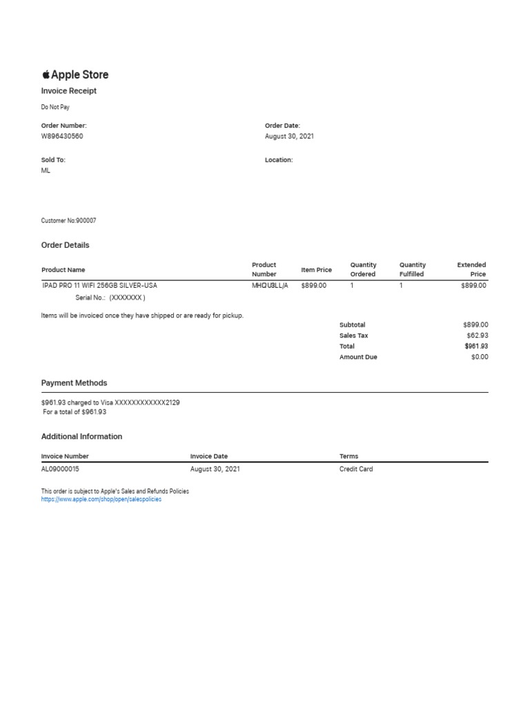View Duplicate Invoice - Apple Ipad Pro | PDF | Invoice | Receipt