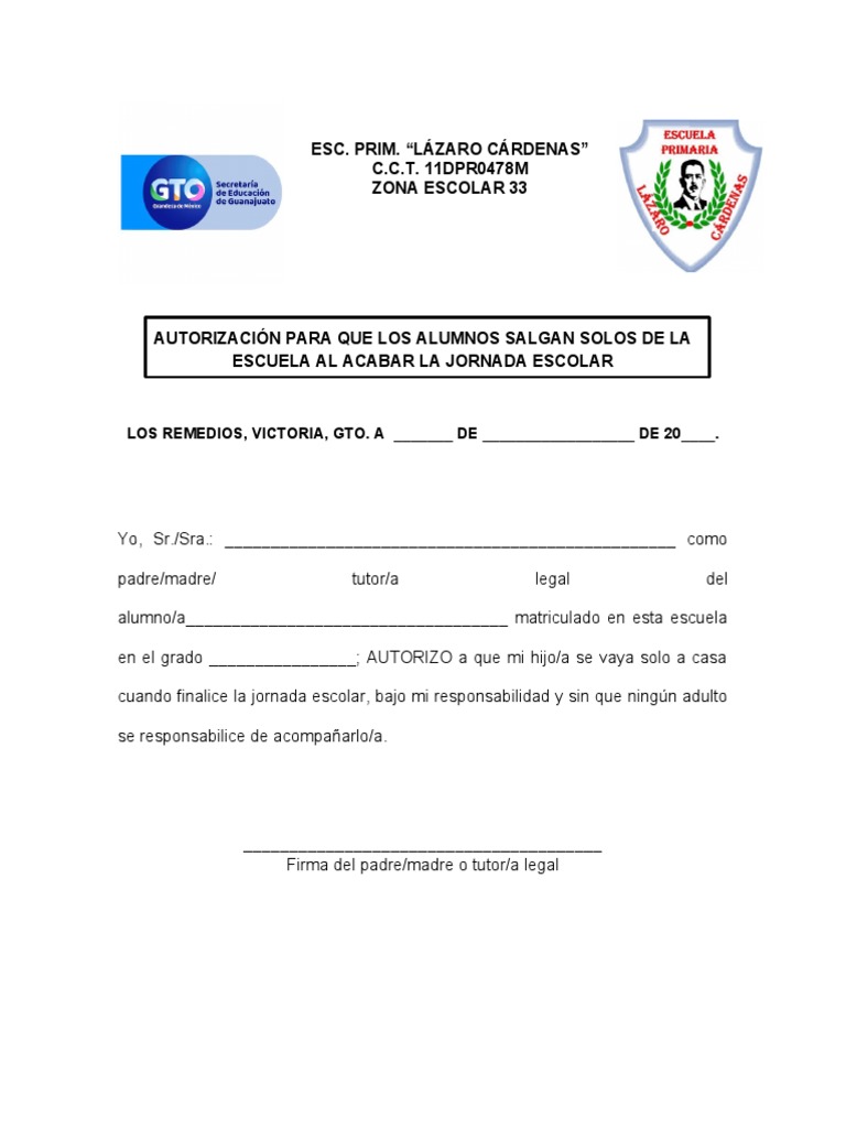 Autorización de Que Se Vaya Solo | PDF