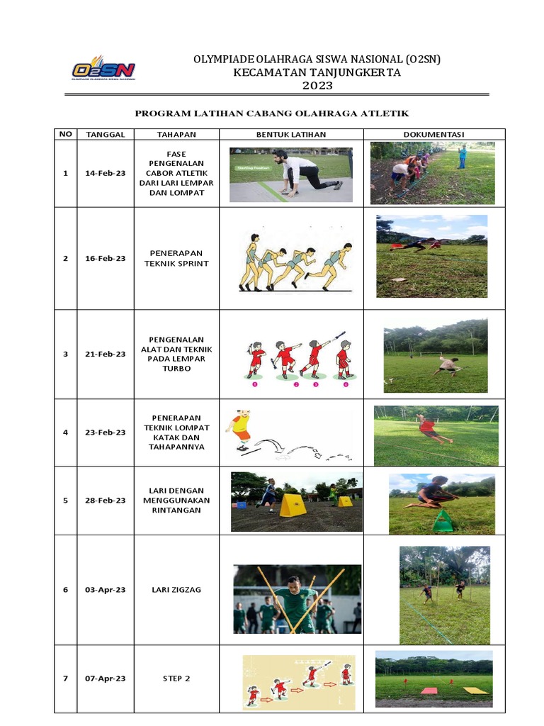 PROGRAM LATIHAN Atletik O2SN 2023 FIX | PDF