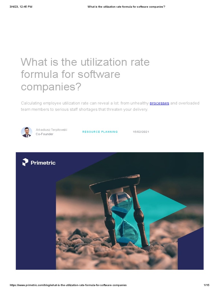 What Is The Utilization Rate Formula For Software Companies | PDF ...