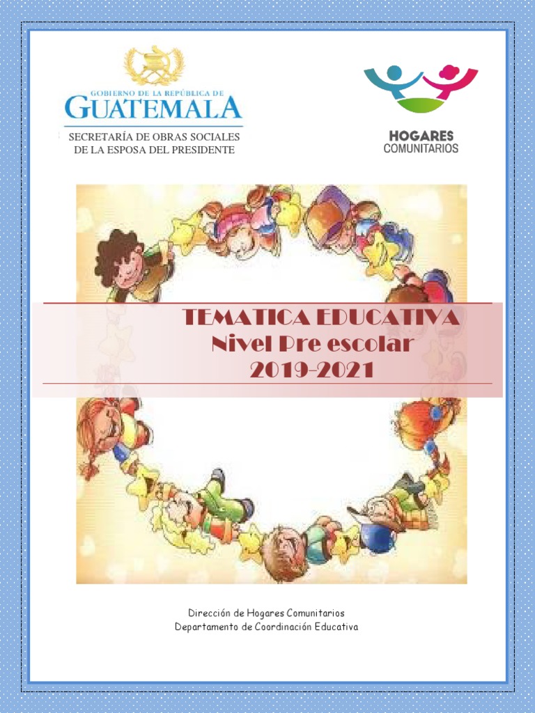 Tematica Educativa Nivel Pre Escolar 2019-2021: Secretaría de Obras ...