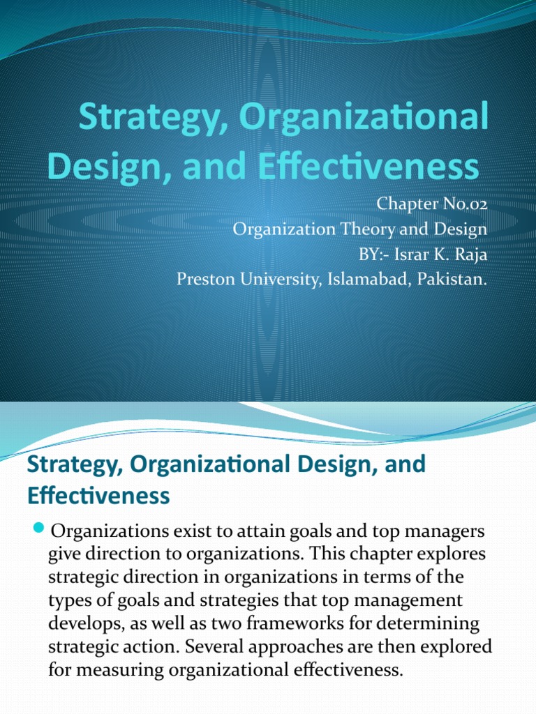 Strategy, Organizational Design, and Effectiveness | PDF | Strategic ...