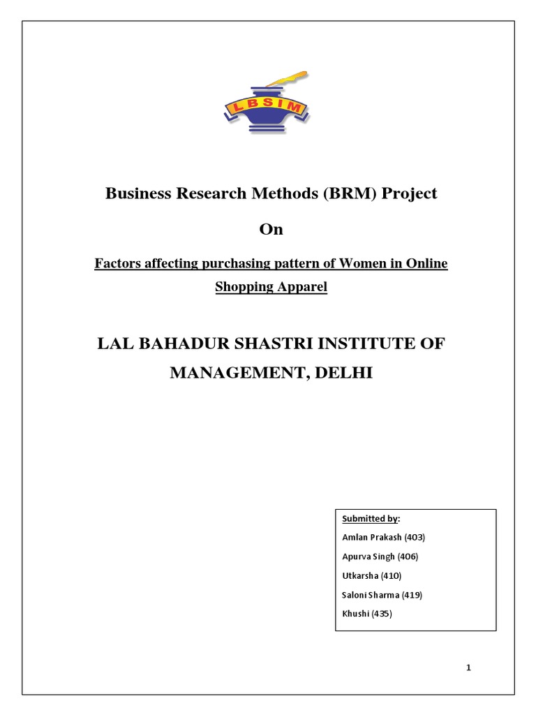 Group7 - BRM PROJECT | PDF