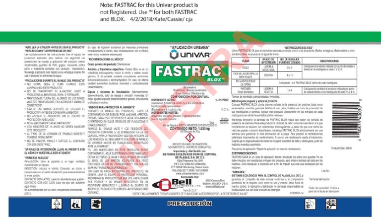 2019 Etiqueta FASTRAC BLOX | PDF