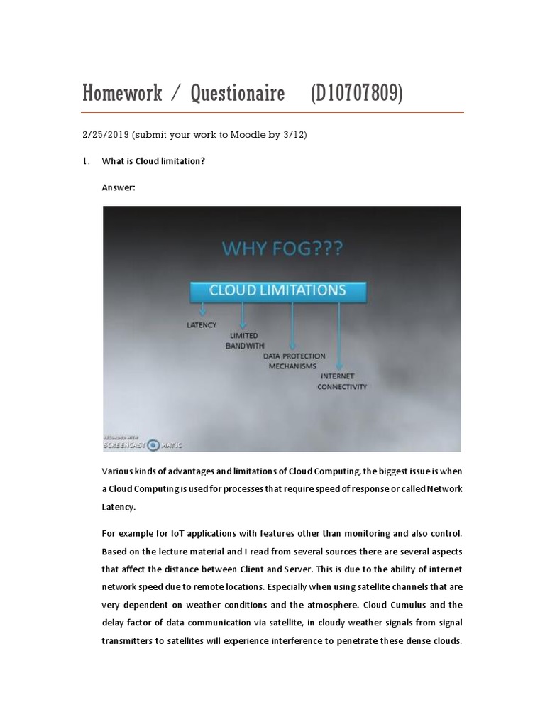 Understanding Cloud Computing Limitations, Fog Computing Dimensions, APIs, and Cloud ...