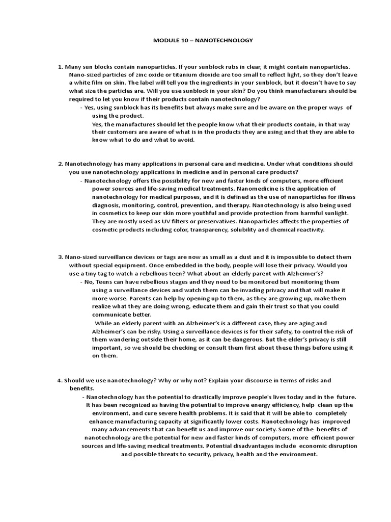 Sts Module10 Nanotechnology Pdf Titanium Dioxide Nanotechnology