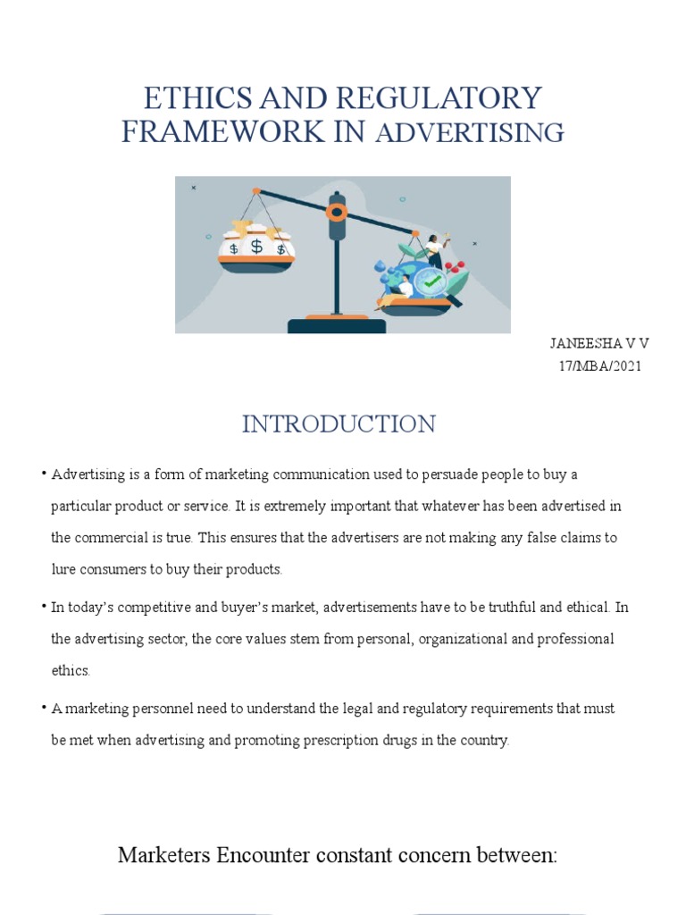 Ethics and Regulatory Framework in Advertising | PDF | Advertising ...