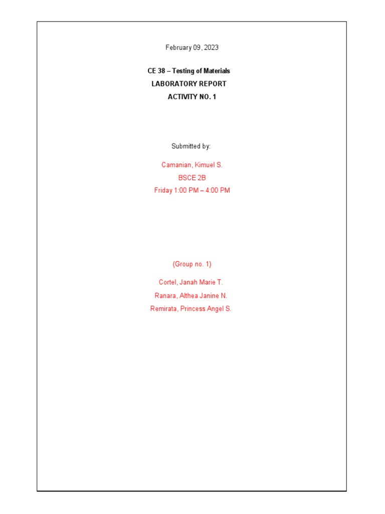 Familiarization with Testing Equipment | PDF | Concrete | Materials