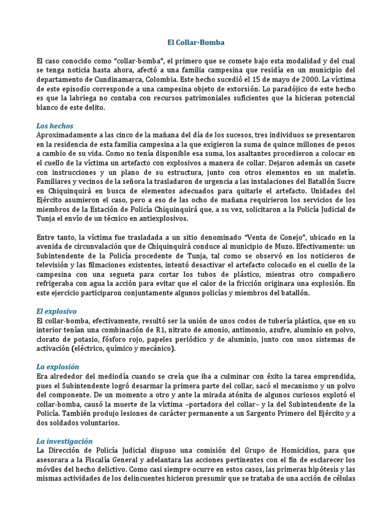 Texto El Collar Bomba | PDF
