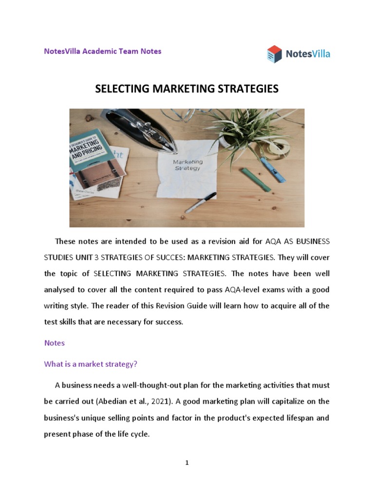 Selecting the Right Marketing Strategy: An Analysis of Strategic ...