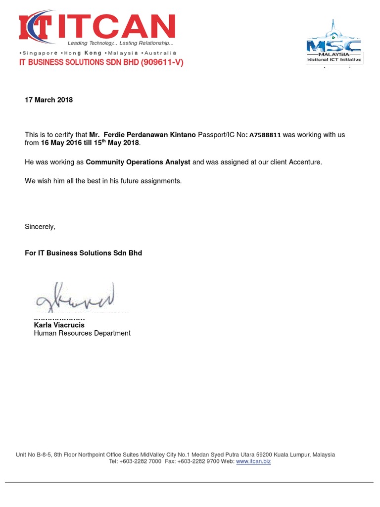 Experience Letter | PDF