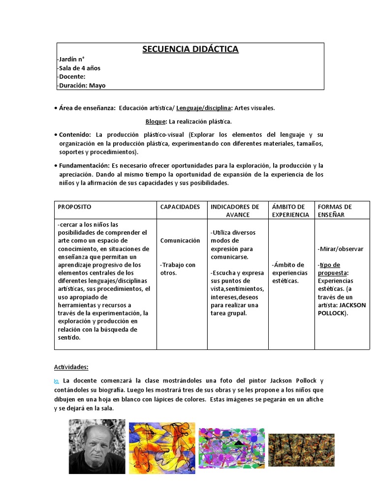 Jackson Pollock Sec. | PDF | Pinturas | Enseñando