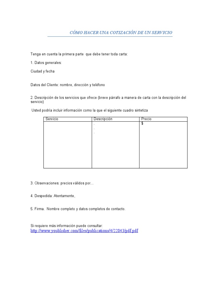 Cómo Cotizar Servicios Eficazmente | PDF