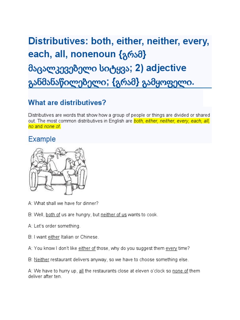 Distributives | PDF | Grammatical Number | Plural