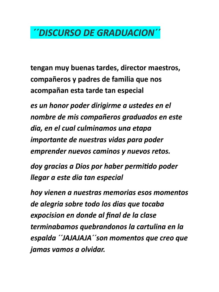 Discursos Y Palabras Para Una Graduación De Universidad – MUCMV