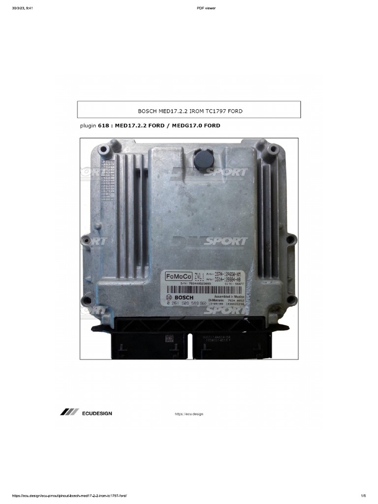 Pinout Bosch MED17.2.2 Irom TC1797 Ford | PDF