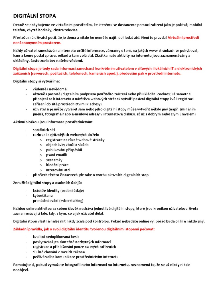 Digitální Stopa | PDF