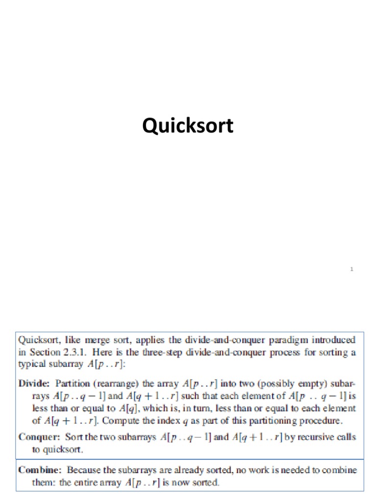Quicksort Pdf Computer Programming Applied Mathematics
