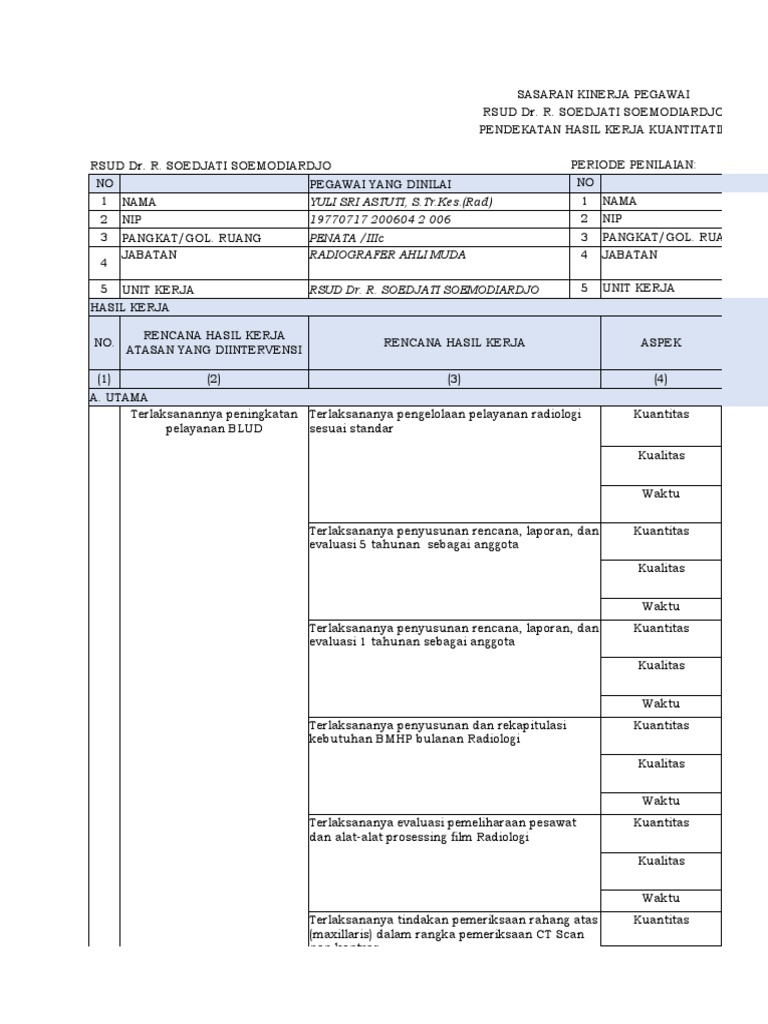 YULI SRI ASTUTI, S.TR - Kes. (Rad) 19770717 200604 2 006 Penata /iiic Radiografer Ahli Muda Rsud ...