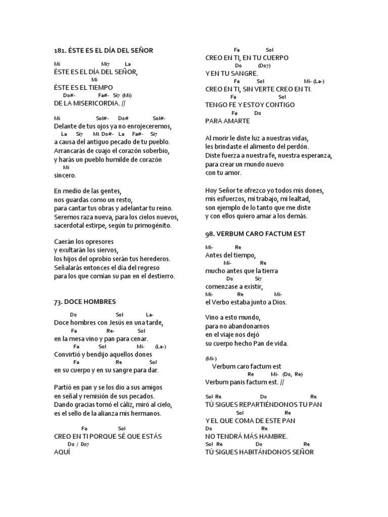 Cantos para Jueves Santo | PDF