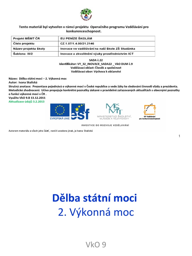 Tento Materiál Byl Vytvořen V Rámci Projektu Operačního Programu ...