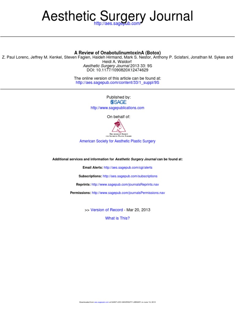 A Review Of Onabotulinumtoxina Botox Descargar Gratis Pdf
