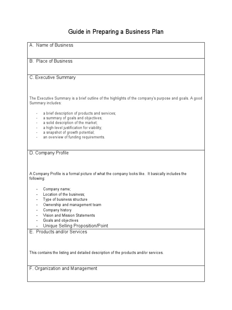 Guide in Preparing A Business Plan | PDF | Marketing | Demand