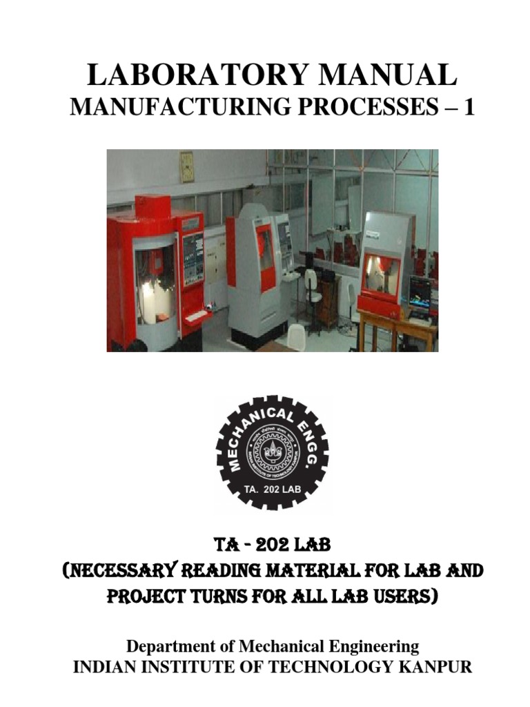 Lab Manual | PDF | Machining | Metalworking Lab Manual | PDF | Machining | Metalworking
