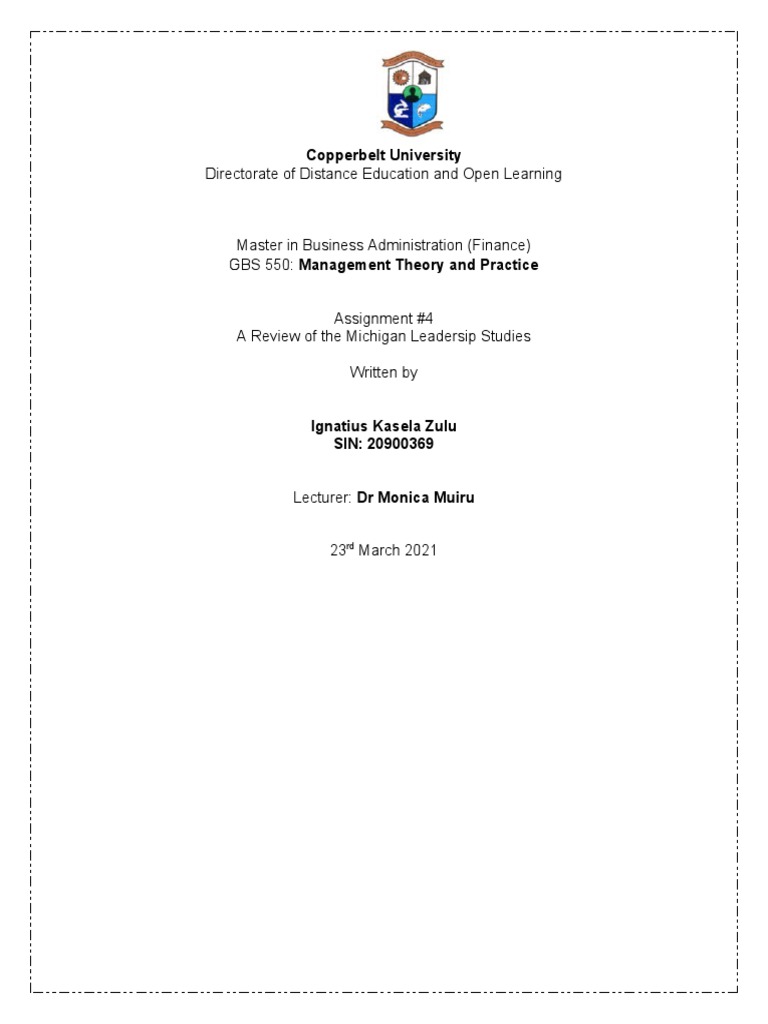 Michigan Leadership Studies Overview | PDF | Leadership | Goal