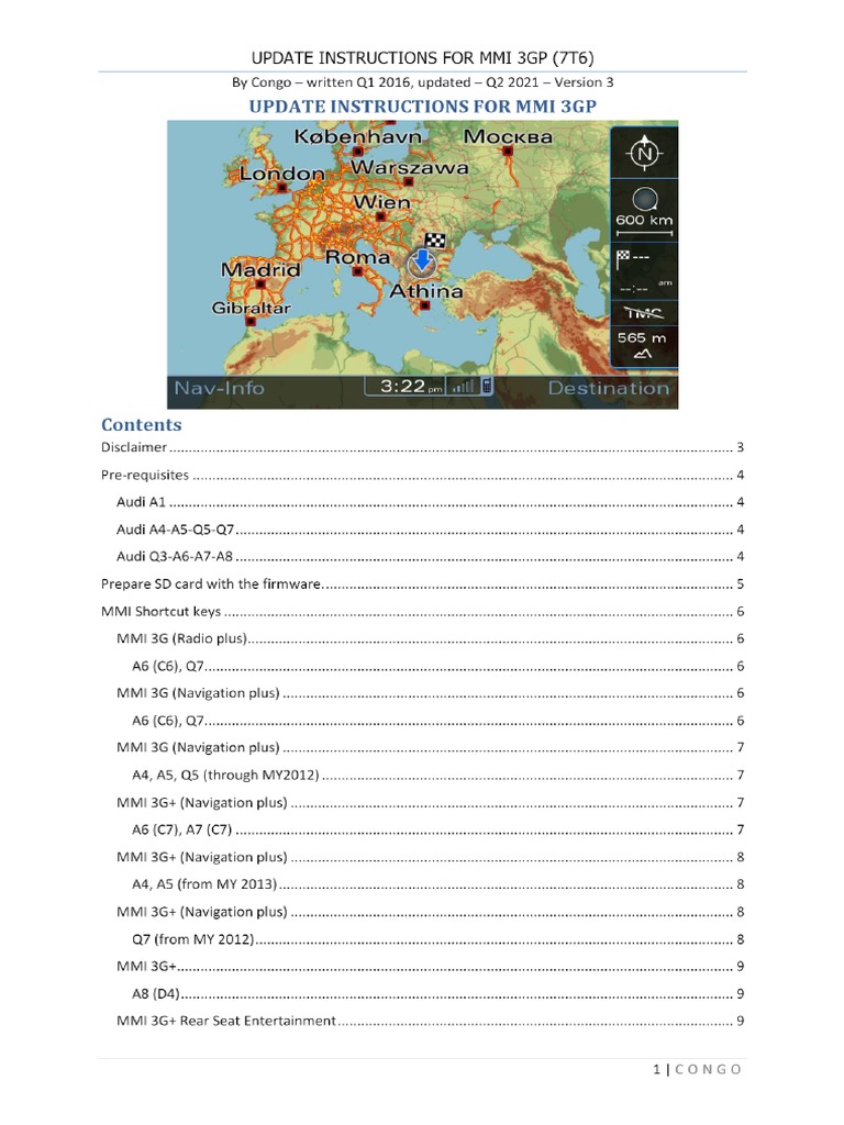 Audi Map Update Procedure | PDF