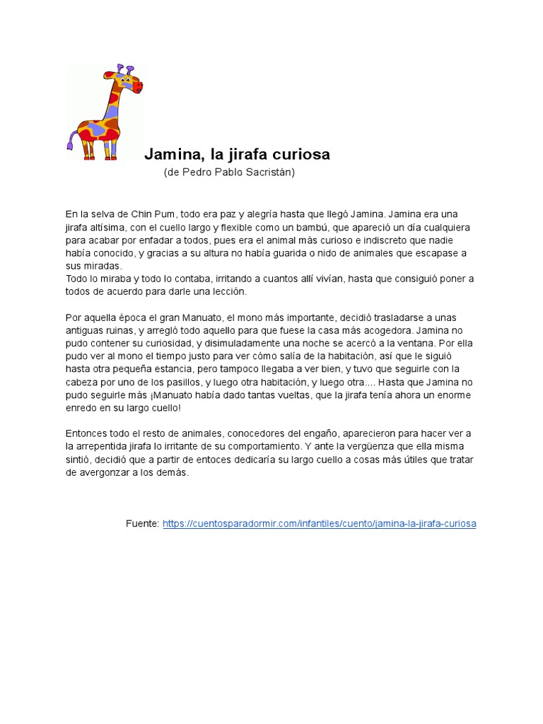 Jamina, La Jirafa Curiosa | PDF