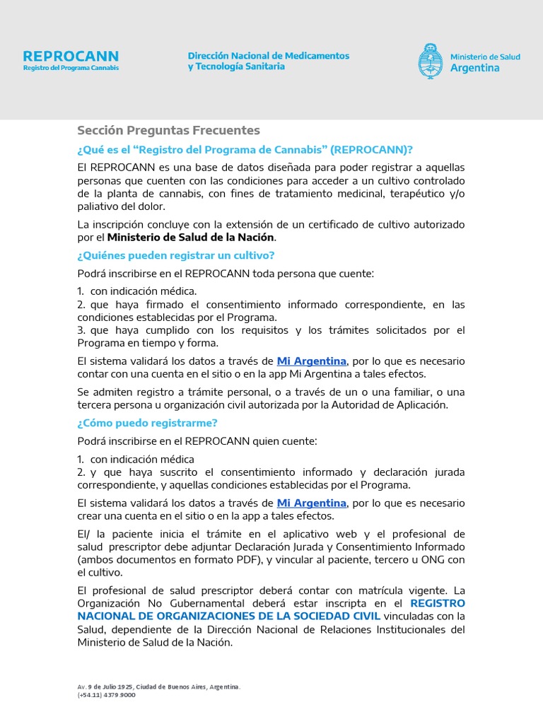 Preguntas Frecuentes - Reprocann | Descargar gratis PDF ...
