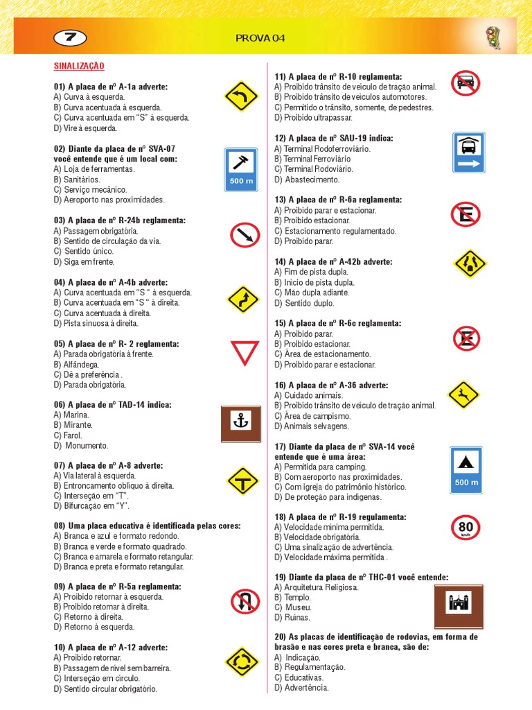 Provas Simuladas 37 4 | PDF | Tráfego | Transporte rodoviário