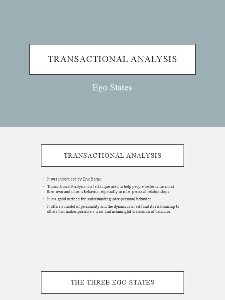 Ego States | PDF | Id | Thought