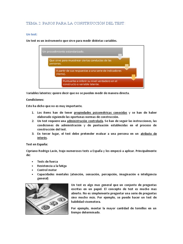 Tema 2 | PDF | Pruebas psicologicas | Psicometría