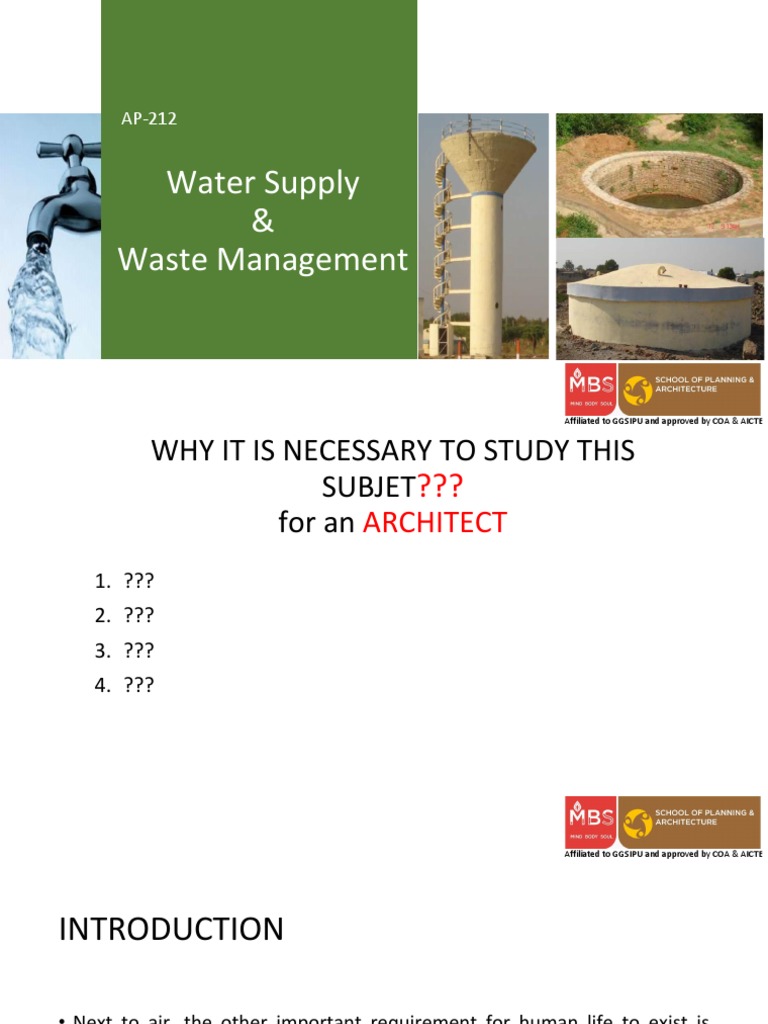 Water Supply and Management for Architects | PDF | Water | Groundwater