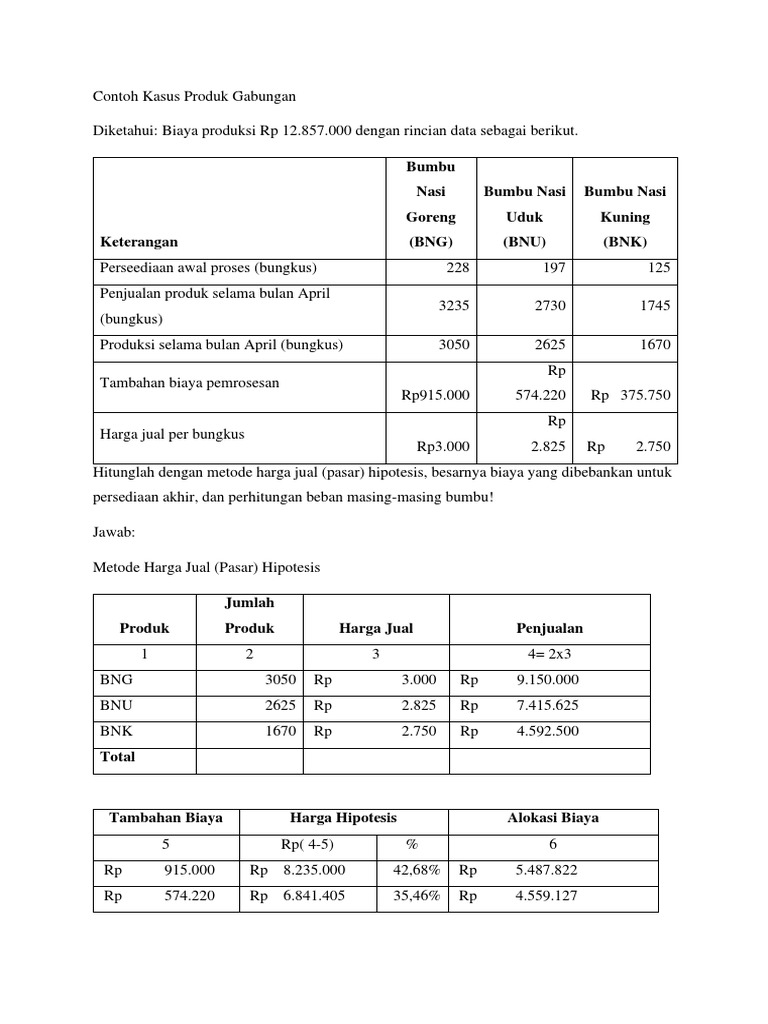 Contoh Kasus Produk Gabungan | PDF