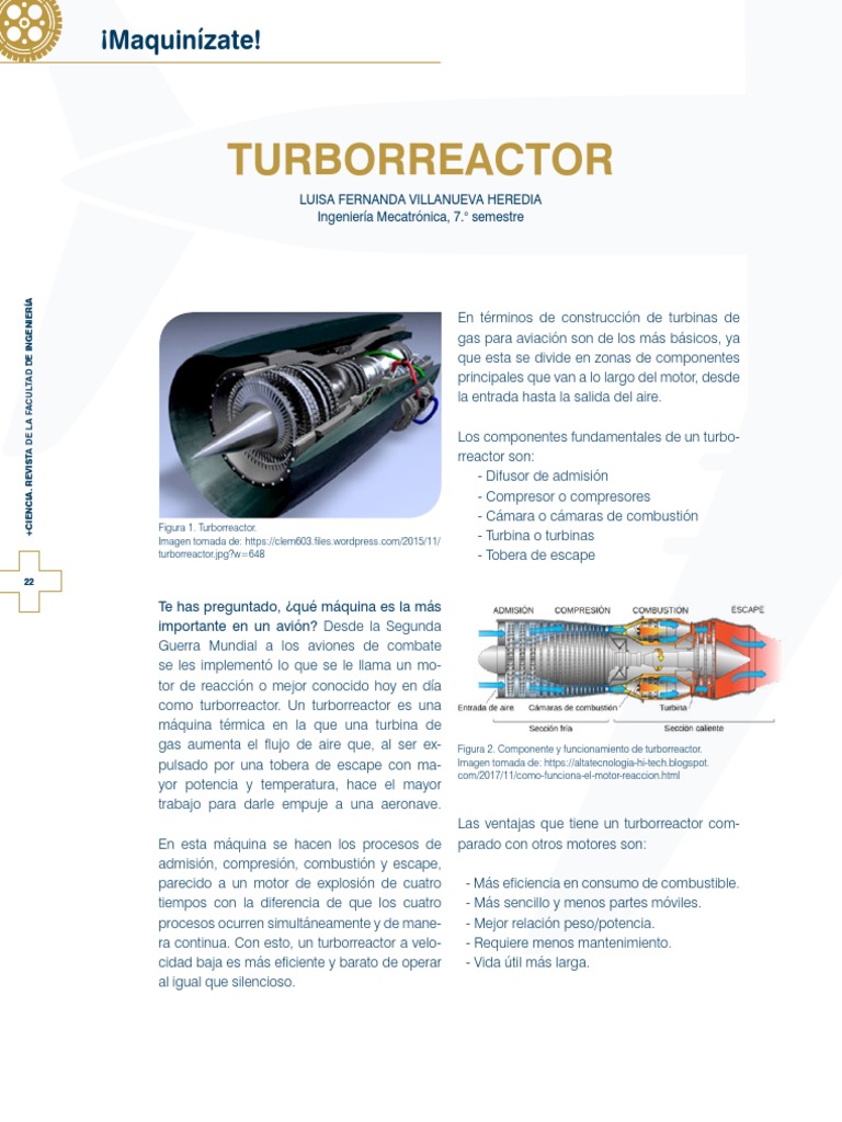 Turborreactor: Luisa Fernanda Villanueva Heredia Ingeniería Mecatrónica, 7.° Semestre | PDF ...