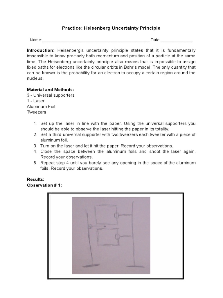 Heisenberg Uncertainty Principle Lab. Practice | PDF