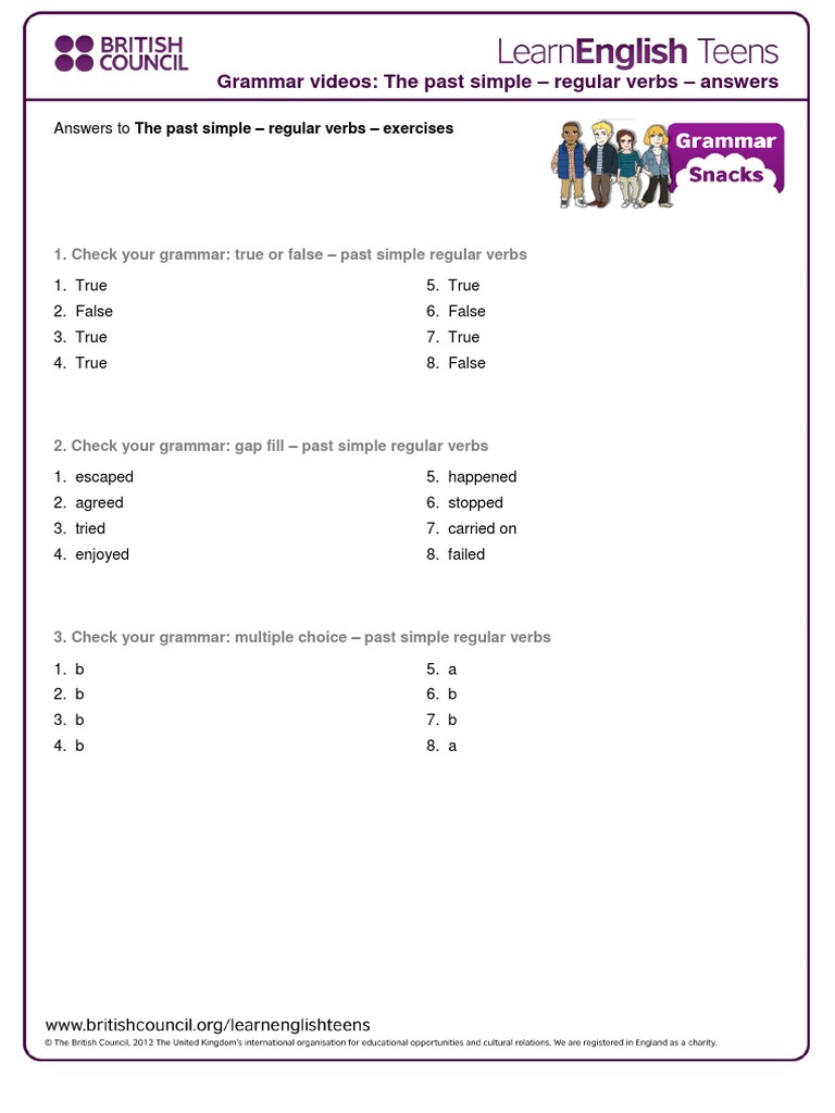 Past Simple Regular Verbs | PDF