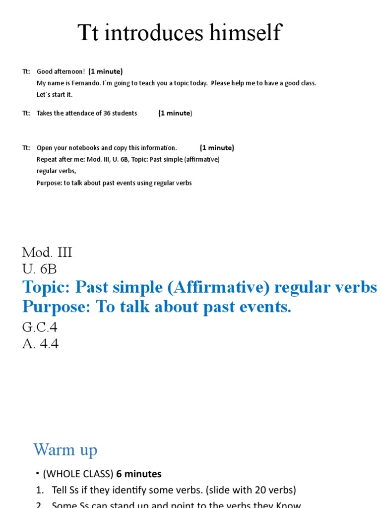 Past Simple 3. Regular Verbs | PDF | Linguistics | Grammar