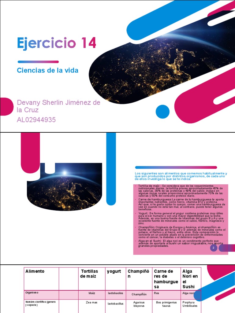 Ejercicio 14 Ciencias de La Vida | PDF | Alimentos | Eucariotas