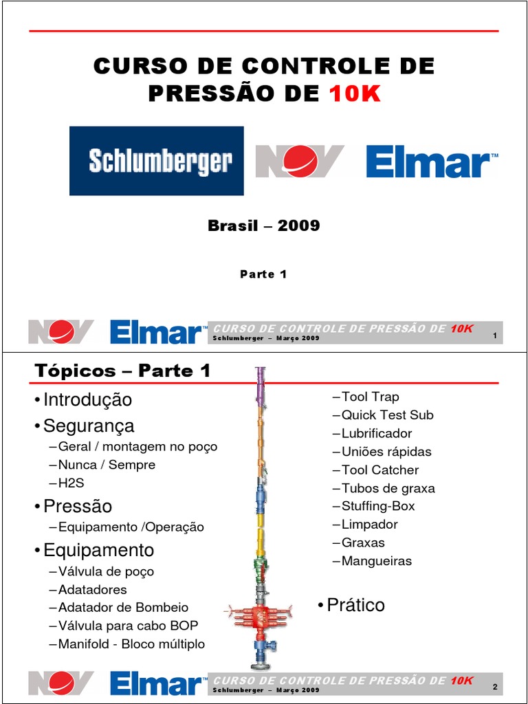 SLB Elmar 10K Curso Port 01 | PDF | Poço de petróleo | Pressão