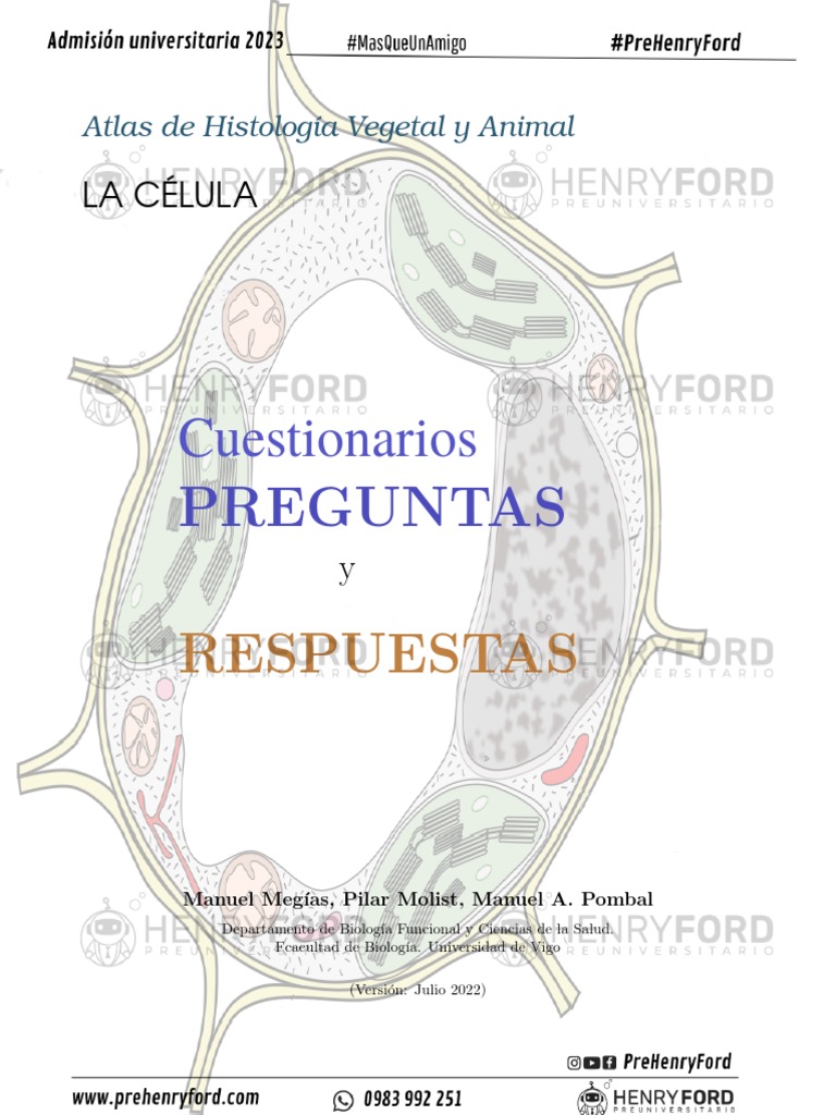 Cuestionario Biologia | PDF | Nucleo celular | Membrana celular