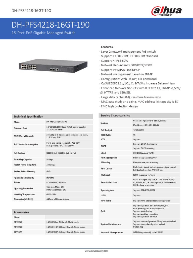 16-Port PoE Gigabit Managed Switch with Advanced Features for Reliable Network Management | PDF ...