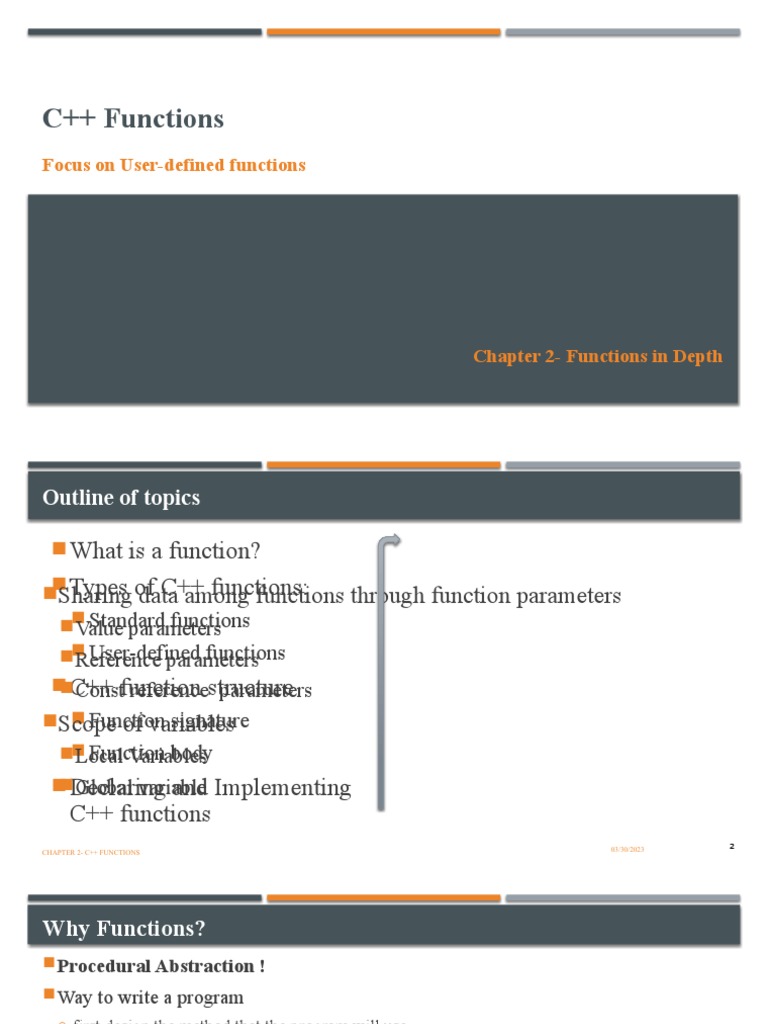 Functions In Cpp Pdf Parameter Computer Programming Scope Computer Science 