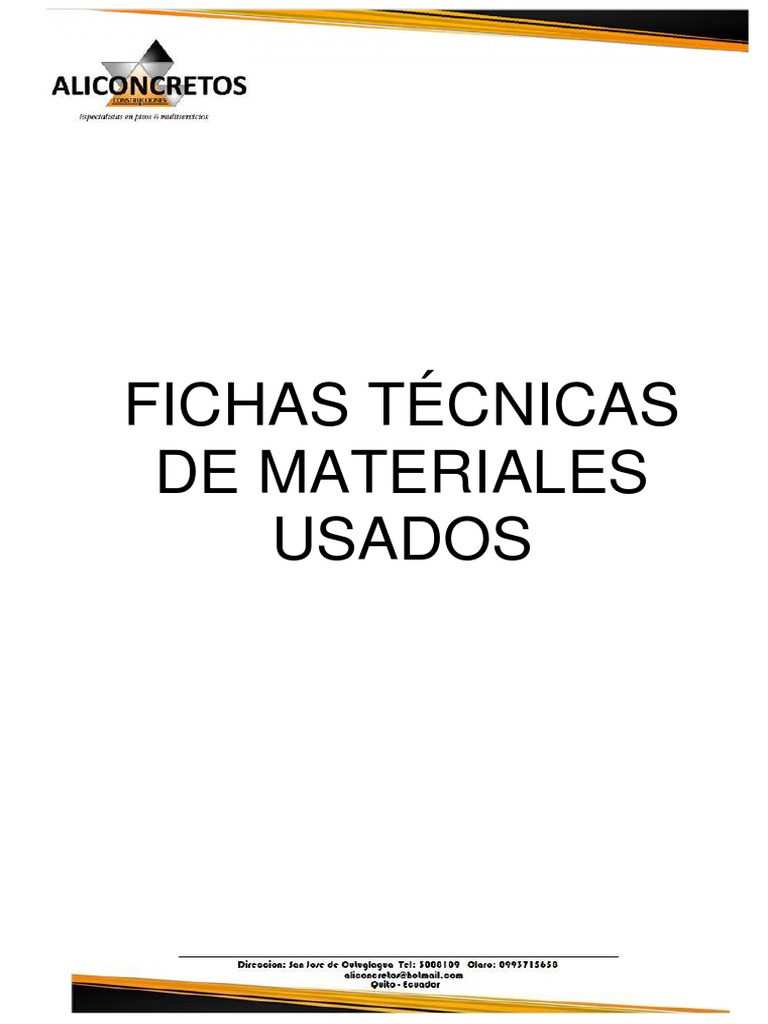 Fichas Técnicas de Materiales Usados | PDF | Pintar | Acero