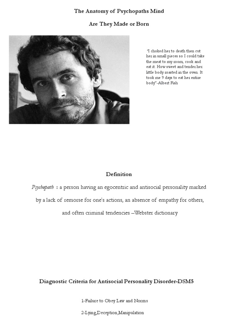 Anatomy of Psychopath | PDF | Psychopathy | Antisocial Personality Disorder