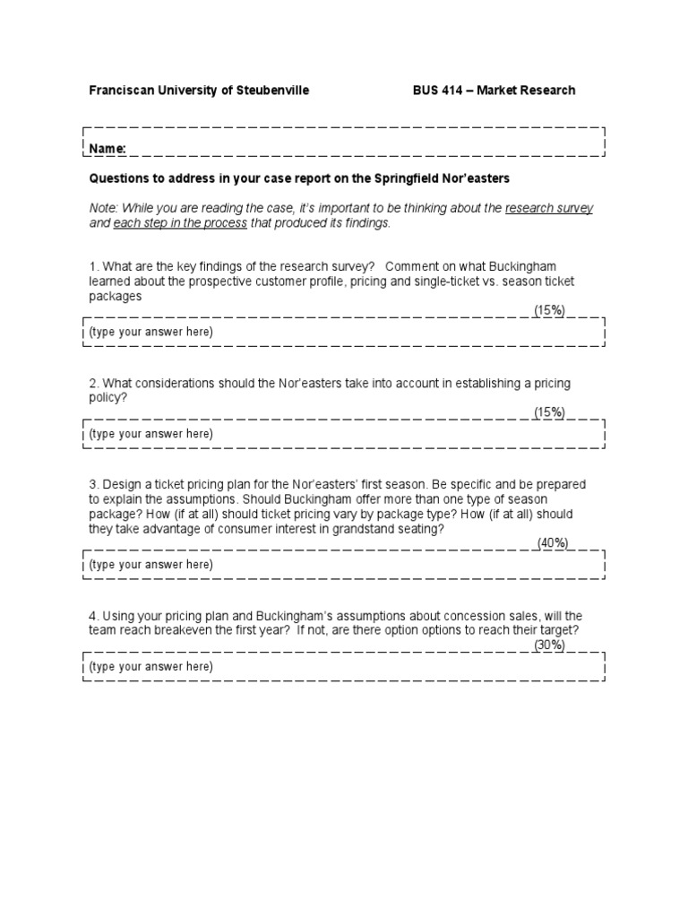BUS414 Case Questions Springfield Nor'easters | PDF