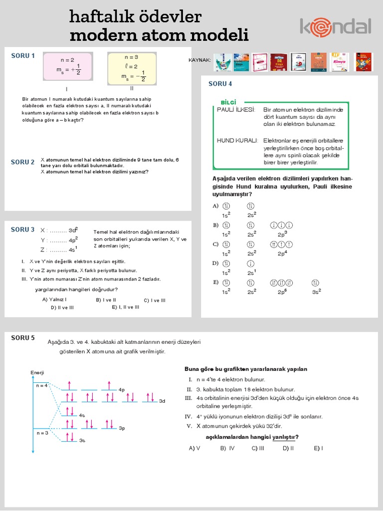 Modern Atom Model Modern Atom Model: Soru 1 | PDF